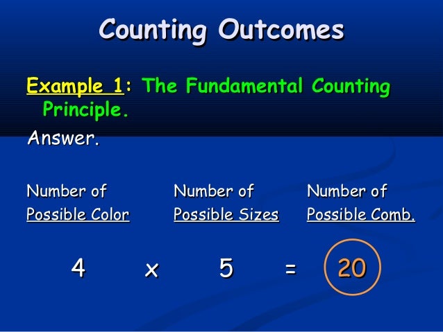 The Fundamental Counting Principle