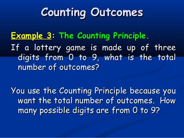The Fundamental Counting Principle
