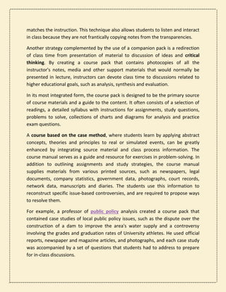 The Course Pack Is Designed To Be The Primary Source Of Course ...