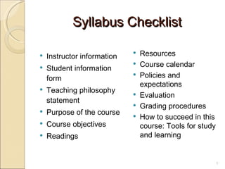 The course syllabus | PPT