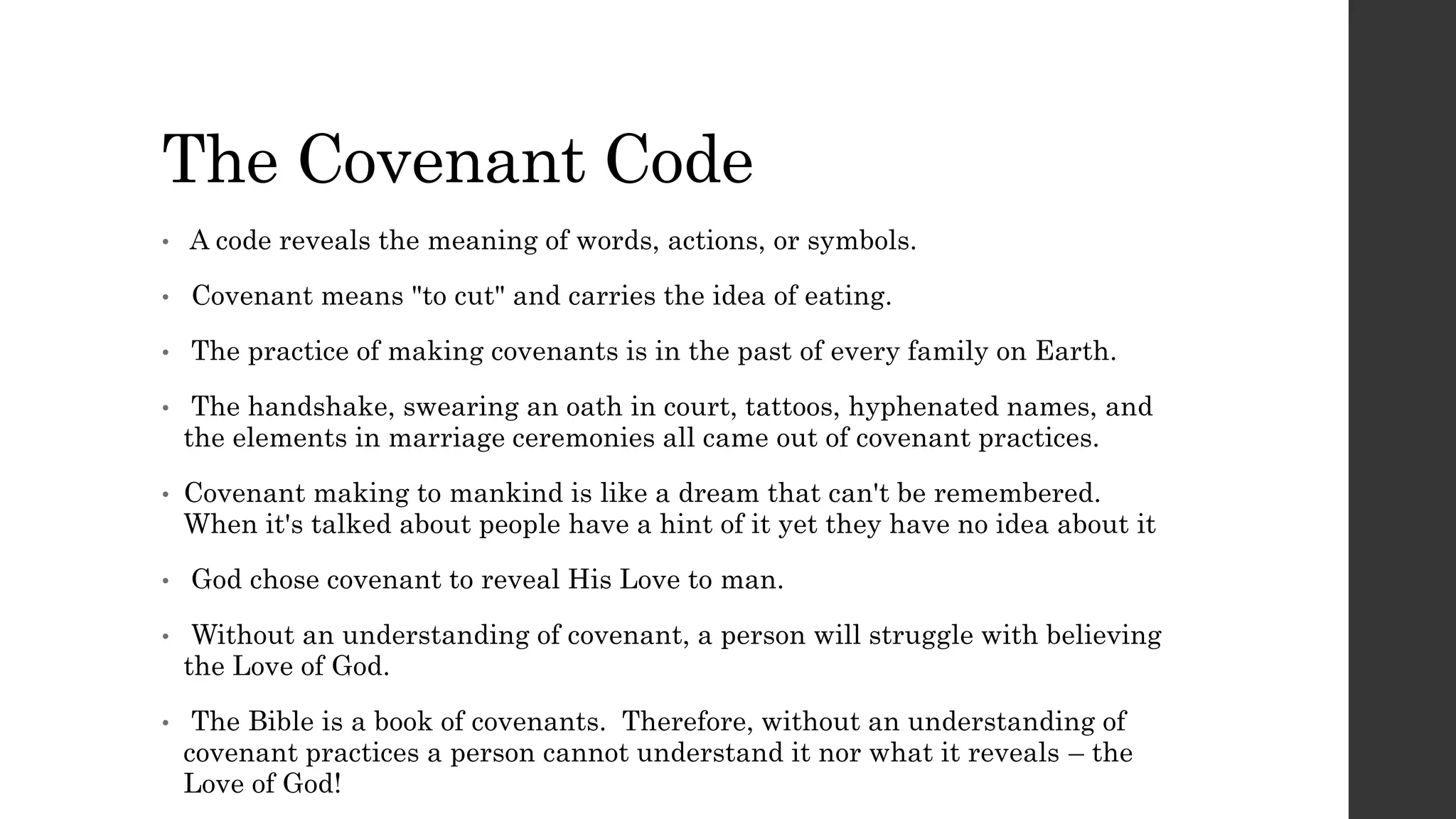 The Covenant Code Reveals His Love | PPTX