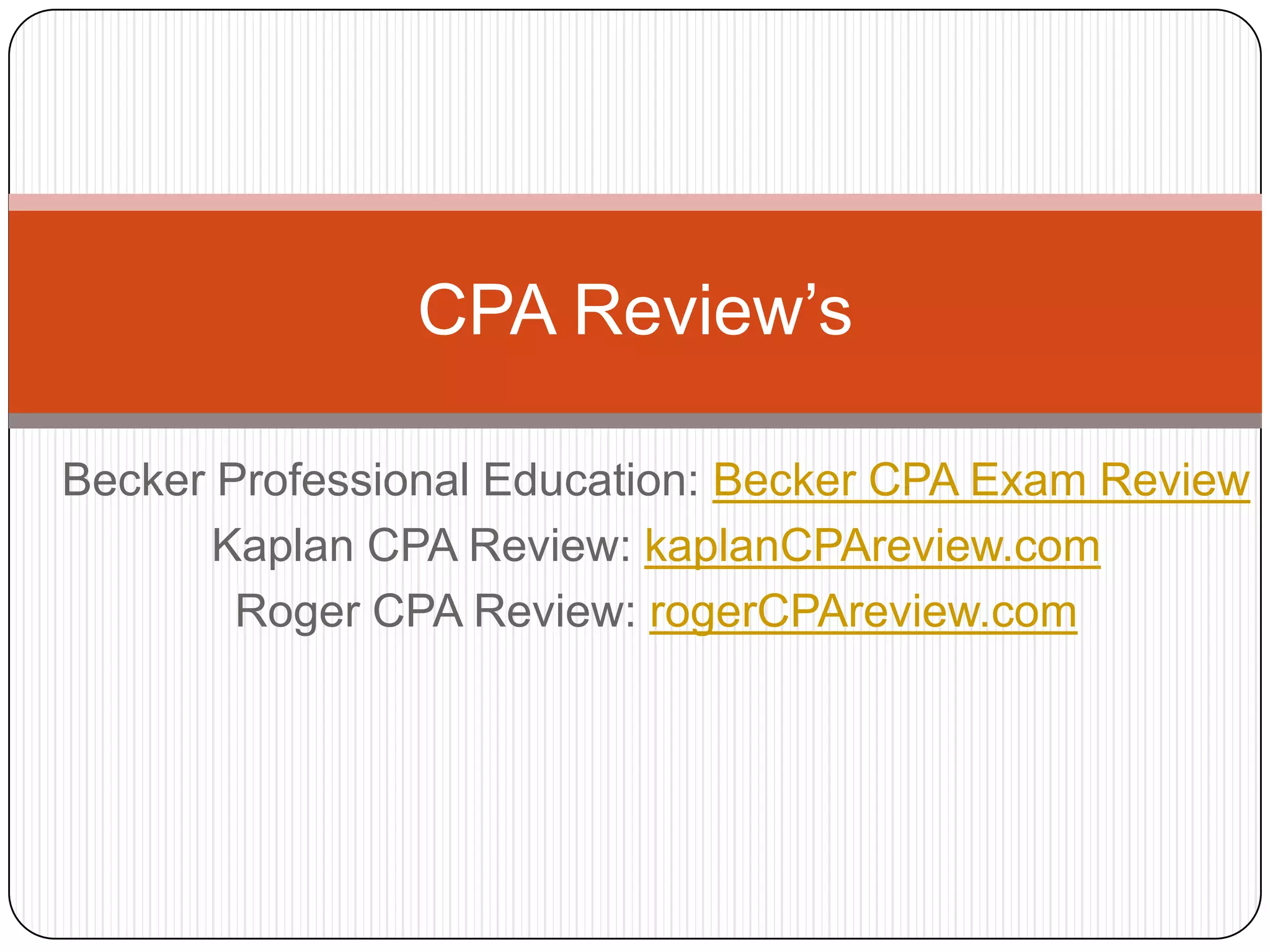 The cpa examination | PPT