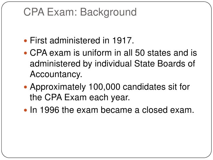 The cpa examination