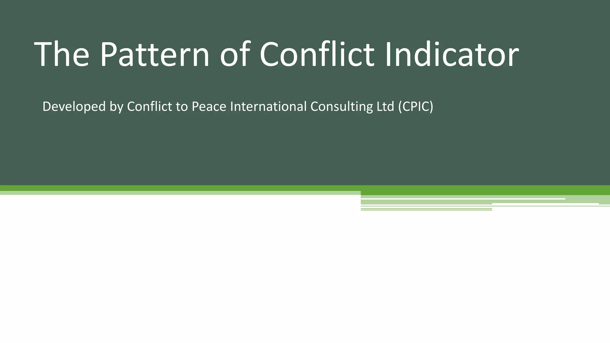 The cpic cycle of conflict indicator website version | PPT