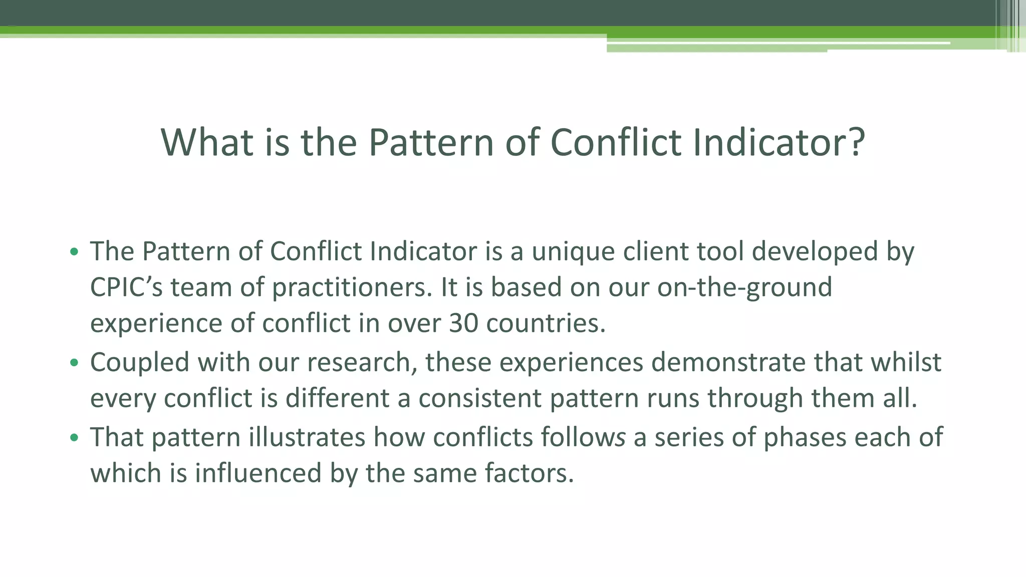 The cpic cycle of conflict indicator website version | PPT