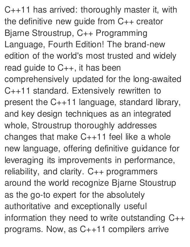 The c++ programming language, 4th edition pdf ebook full free