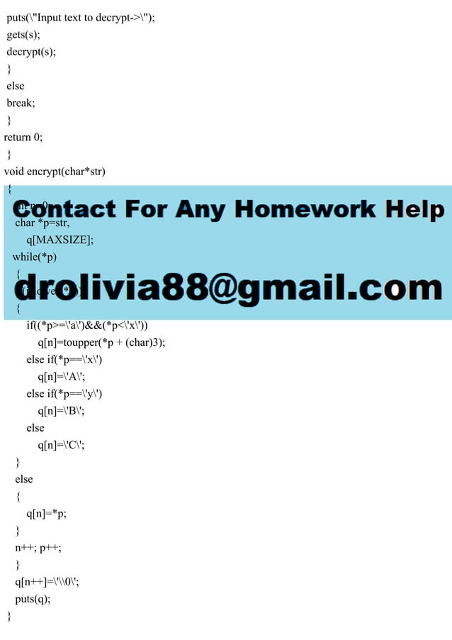 The C Program Will Implement The Caesar Cipher Your Program Shoupdf