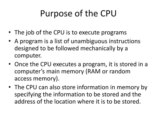 The cpu cycle | PPTX | Data Storage and Warehousing | Computing