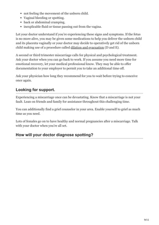 Spotting in early pregnancy | PDF