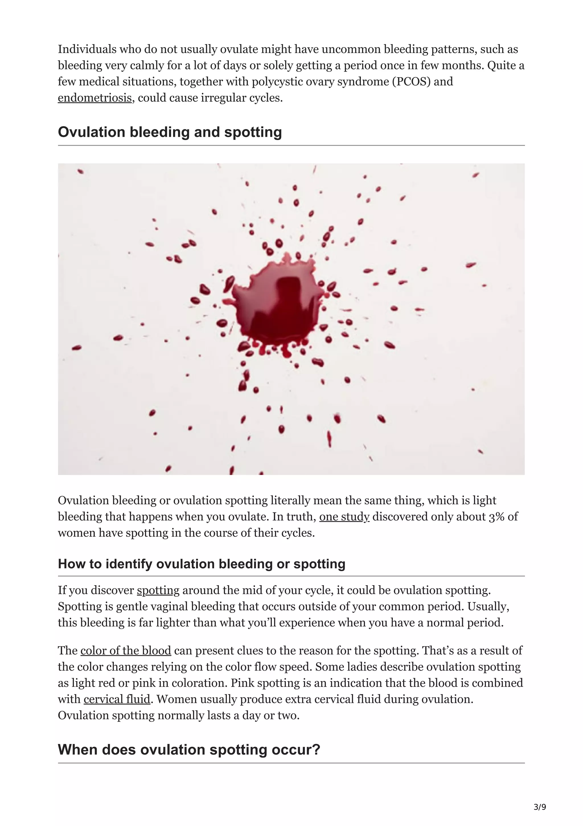 Ovulation bleeding 10 best symptoms to identify it | PDF | Pregnancy ...