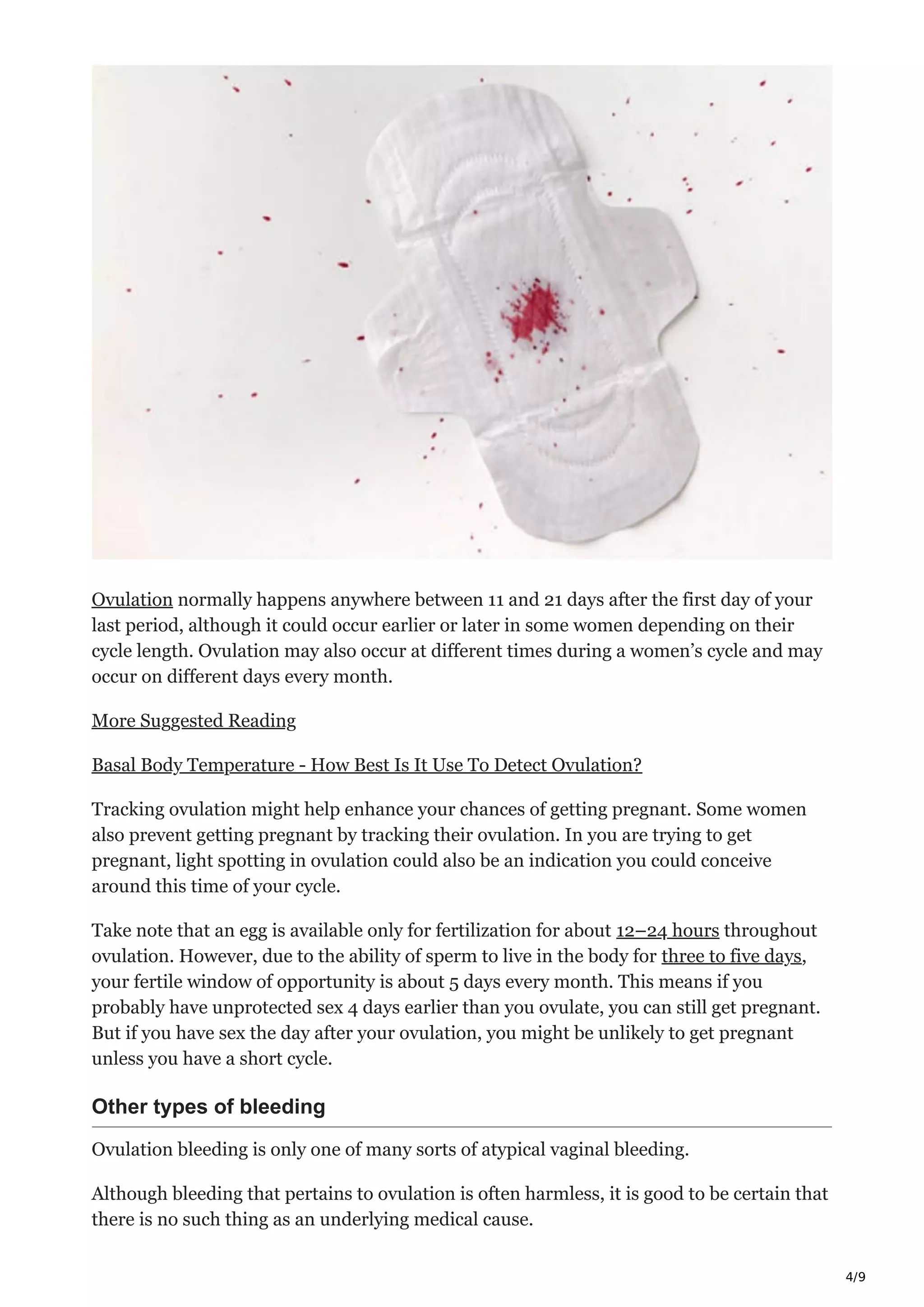Ovulation bleeding 10 best symptoms to identify it | PDF | Pregnancy ...