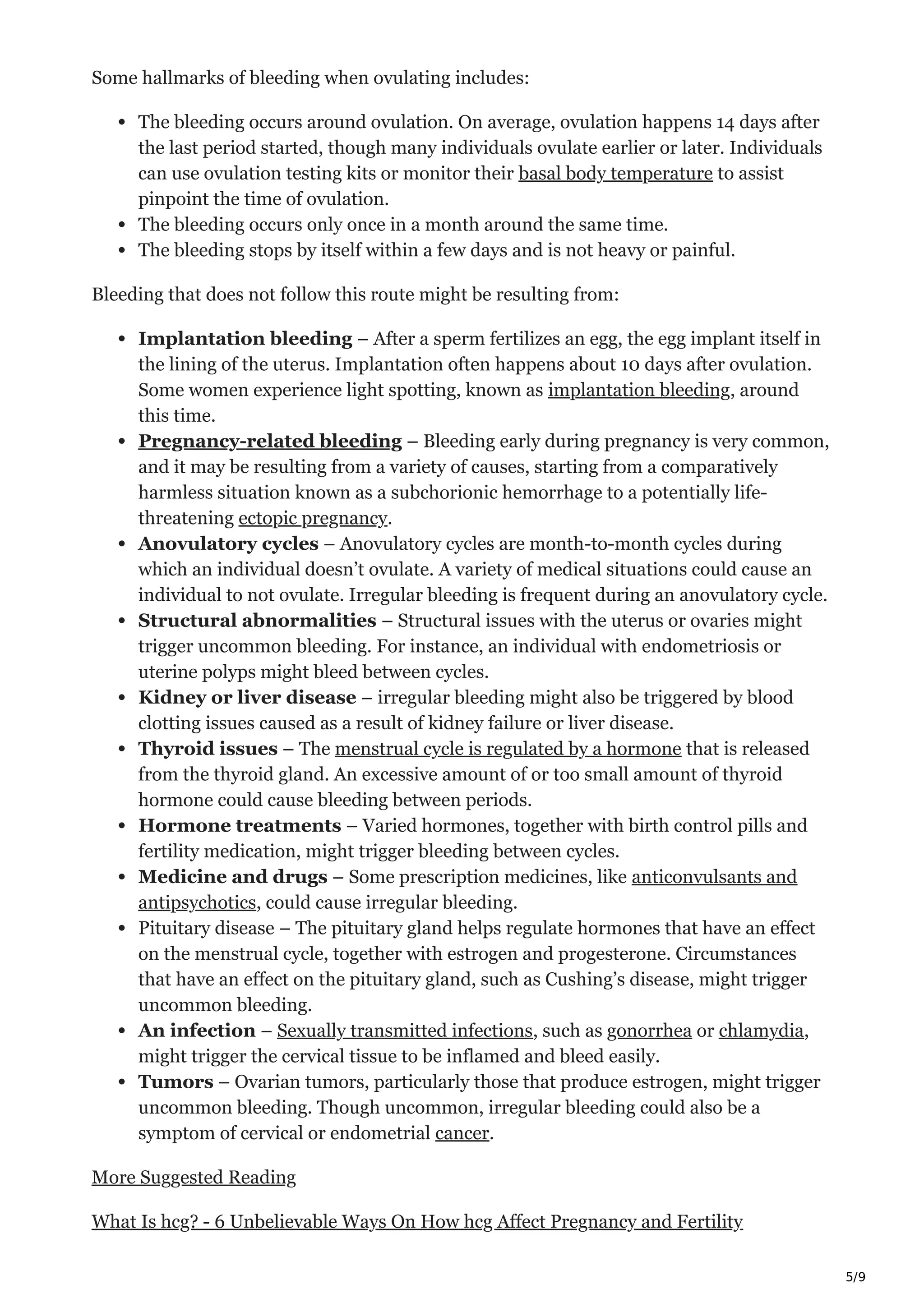 Ovulation bleeding 10 best symptoms to identify it | PDF