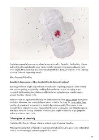 Ovulation bleeding 10 best symptoms to identify it | PDF