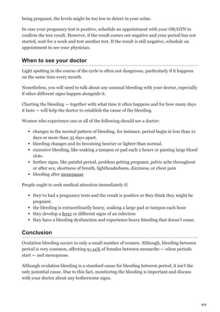 Ovulation bleeding 10 best symptoms to identify it | PDF