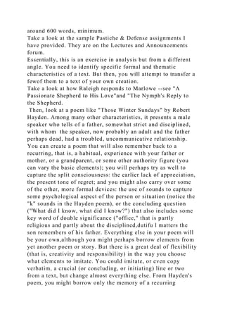 The Creative Assignment is in two parts(1)A pastiche, or a styl.docx