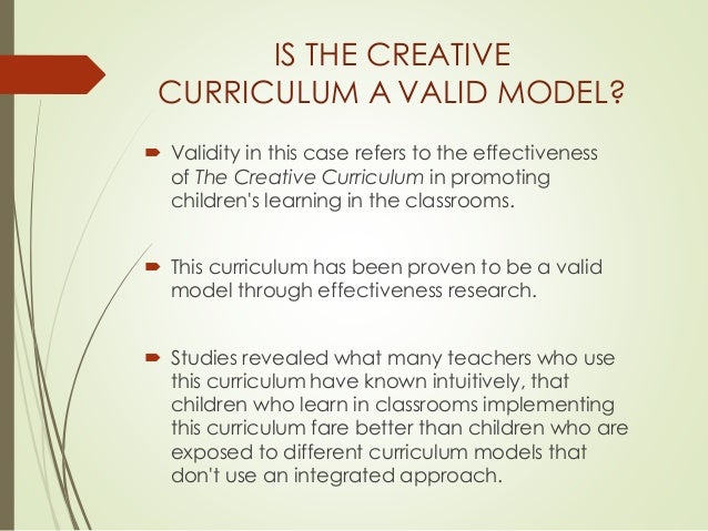 The Creative Curriculum Model (Diane Trister Dodge, 1988)