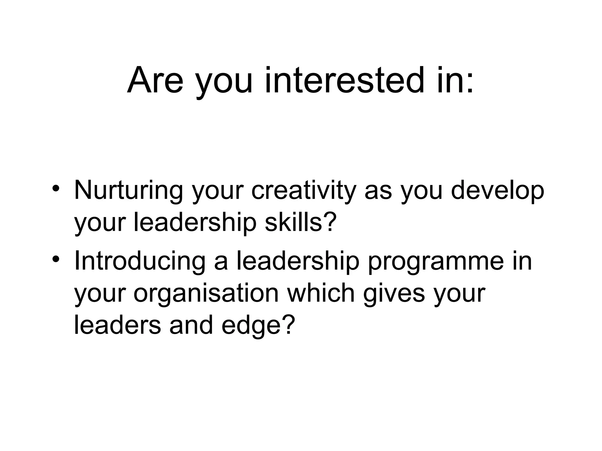 The Creative Leader | PPT