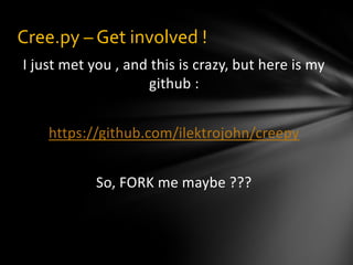 The cree.py side of geolocation | PPTX