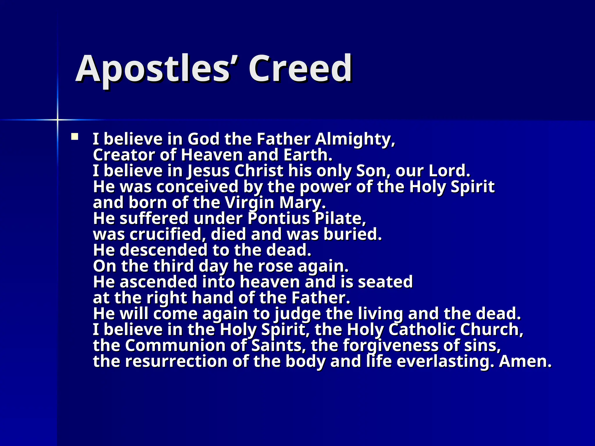 The Apostles Creed for the Epiphany OCIA Retreat | PPT
