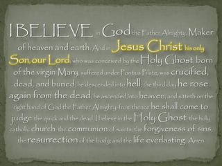 The Creed - I Believe In Jesus Christ | PDF