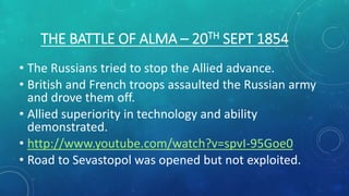 The crimean war key events AS History - Bhasvic | PPTX