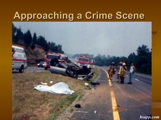 the crime scene for intro into forensic science | PPT