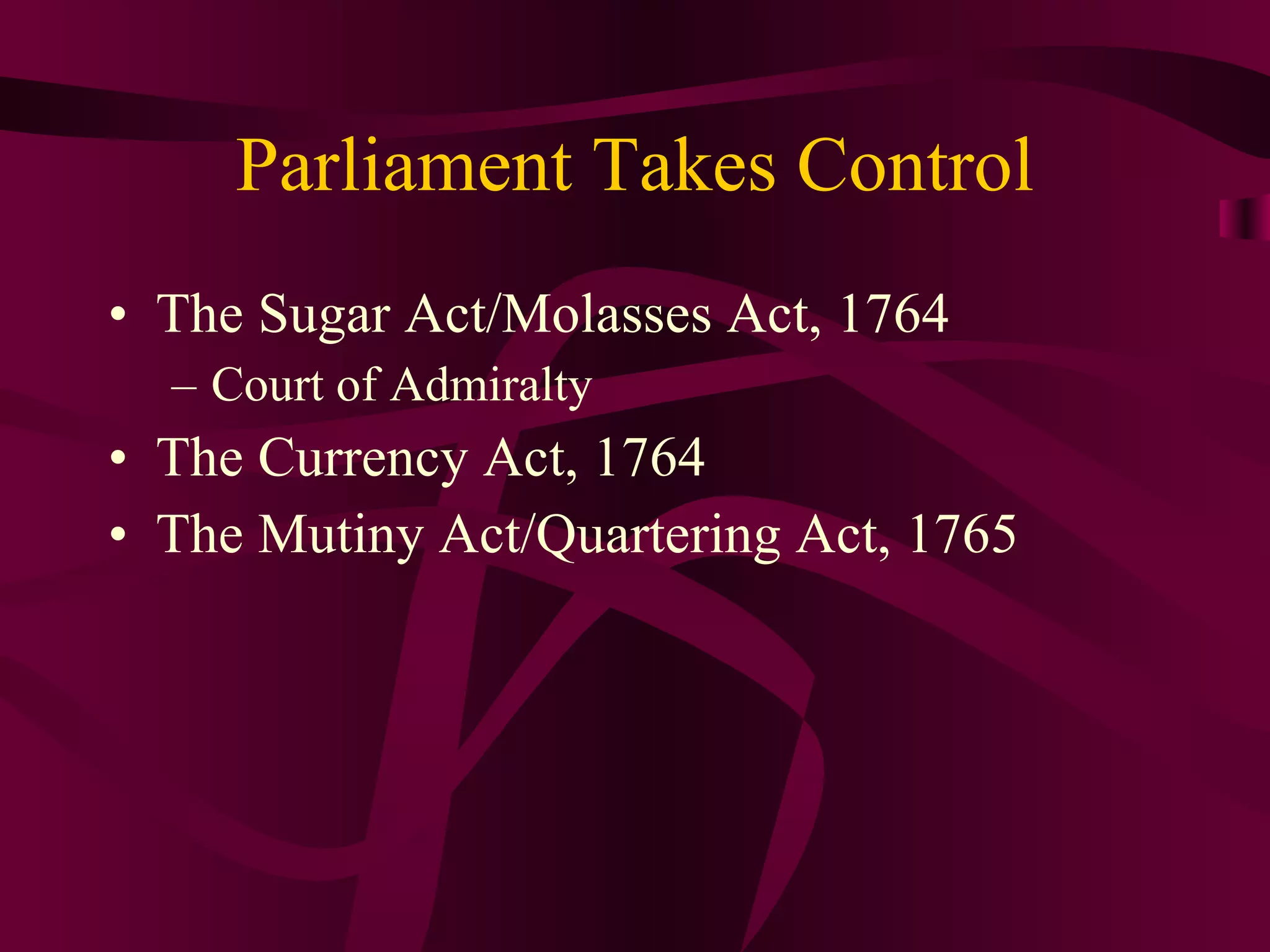 The crisis in the colonies | PPT