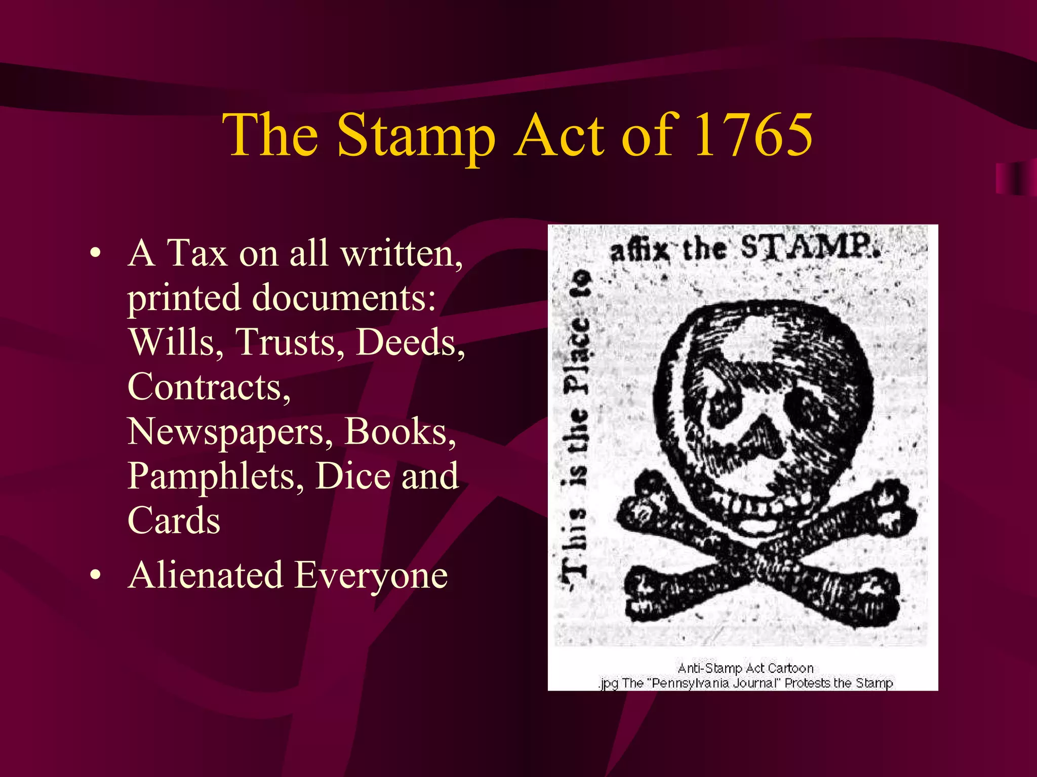 The crisis in the colonies | PPT