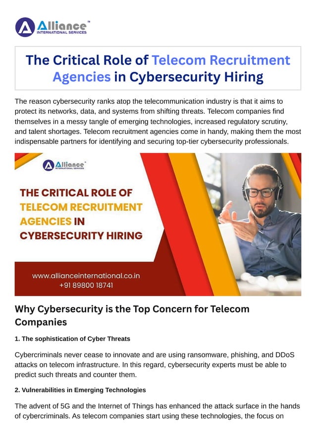 The Critical Role of Telecom Recruitment Agencies in Cybersecurity ...