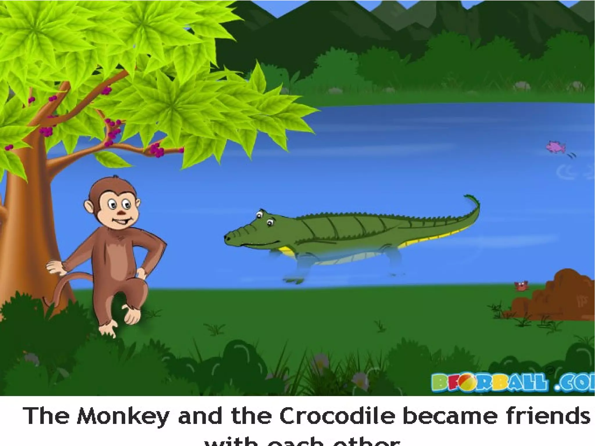 The Crocodile and The Monkey Story with Pictures | PPT