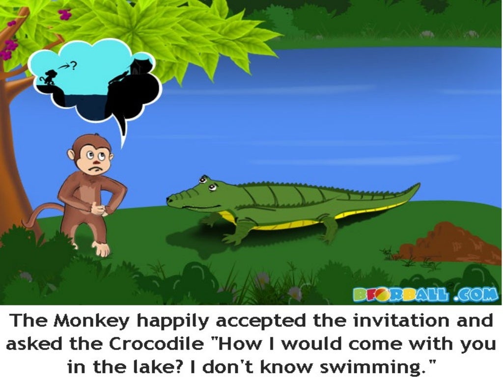 The Crocodile and The Monkey Story with Pictures