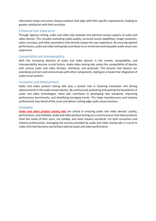 The Crucial Role of Audio and Video Testing Labs in Enhancing ...