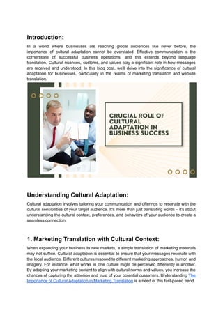 The Crucial Role of Cultural Adaptation in Business Success.pdf | Free ...