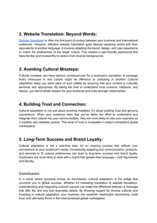 The Crucial Role of Cultural Adaptation in Business Success.pdf | Free ...