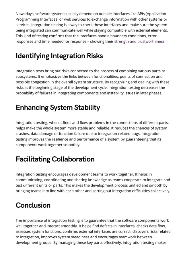 The Crucial Role Of Integration Testing In Software Developmentpdf