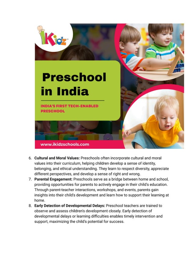 The Crucial Role of Preschools in Indian Children's Development - IKidz ...