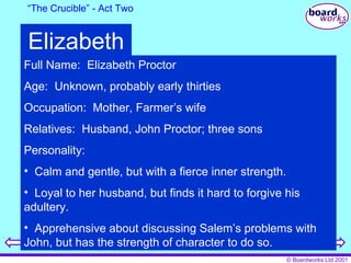 The Crucible Characters Elizabeth Proctor