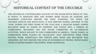 The crucible by Arhtur Miller | PPT