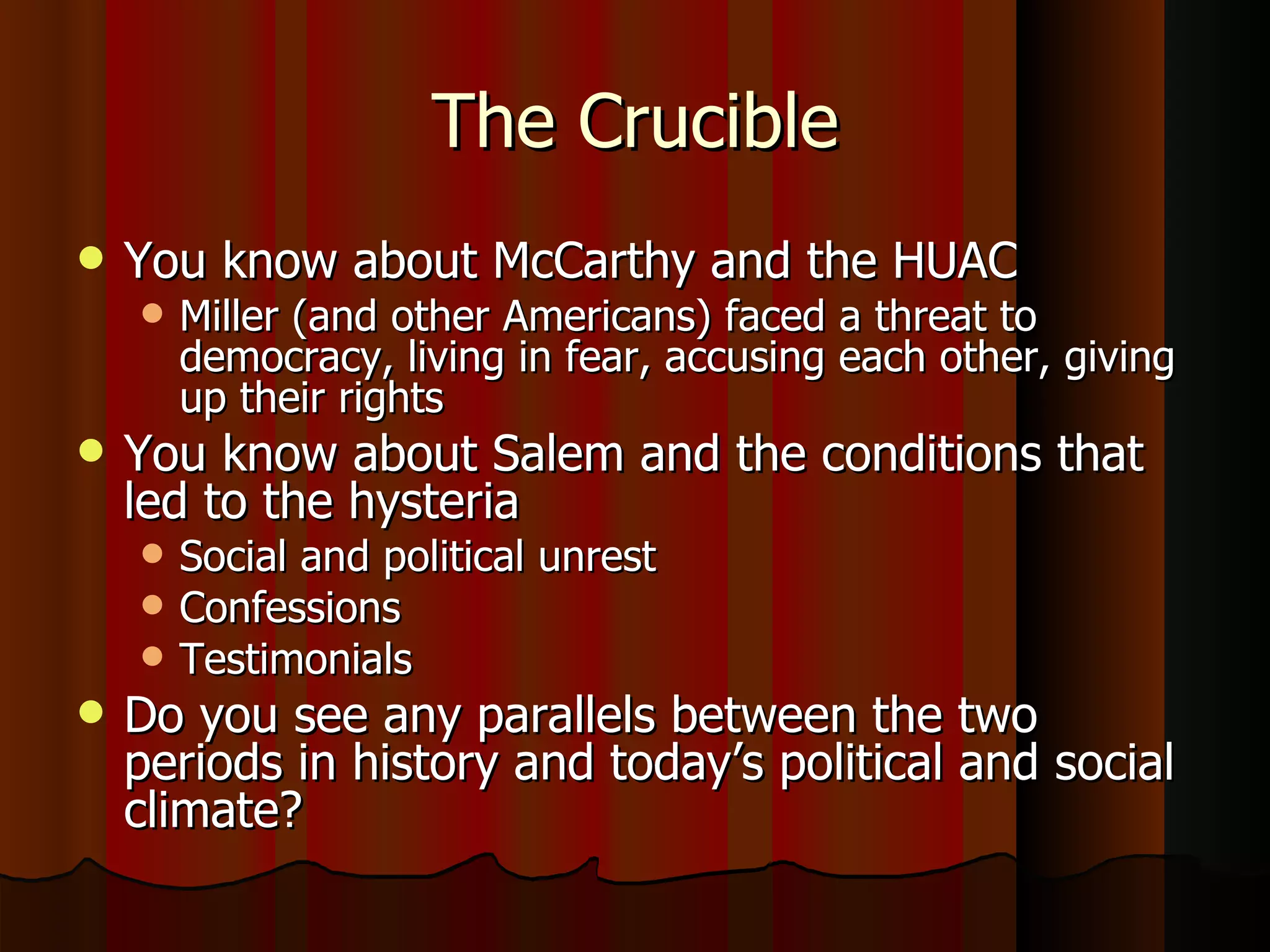 The crucible background summary | PPT