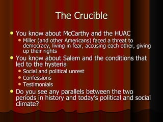 The crucible background summary | PPT