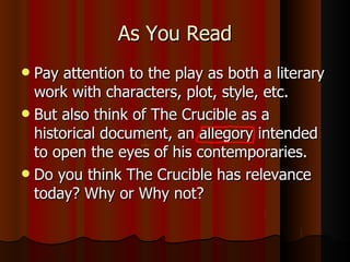 The crucible background summary | PPT