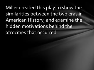 "The Crucible" - Background on McCarthyism and Witches | PPTX