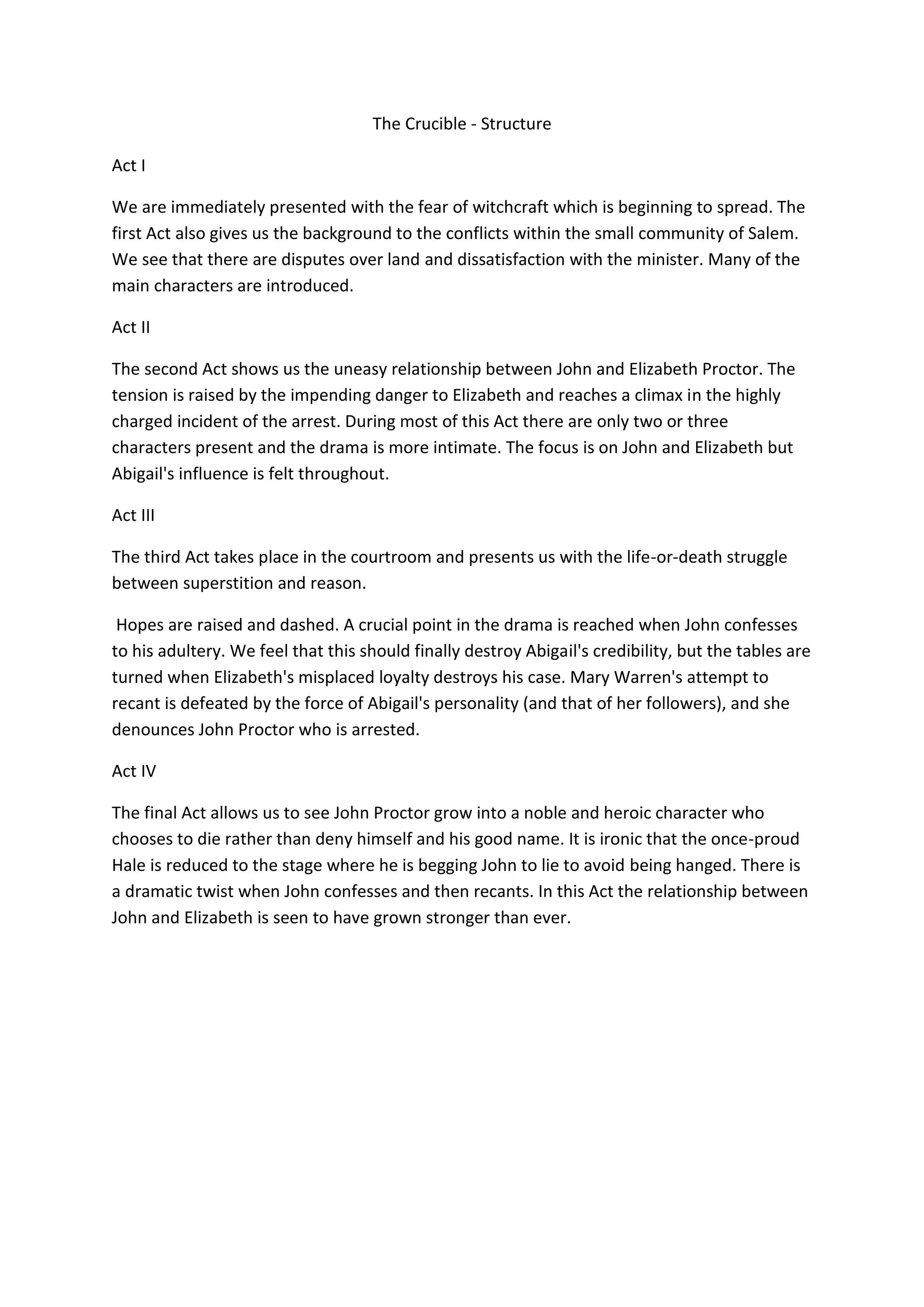 The Crucible: Basic Structure | DOCX
