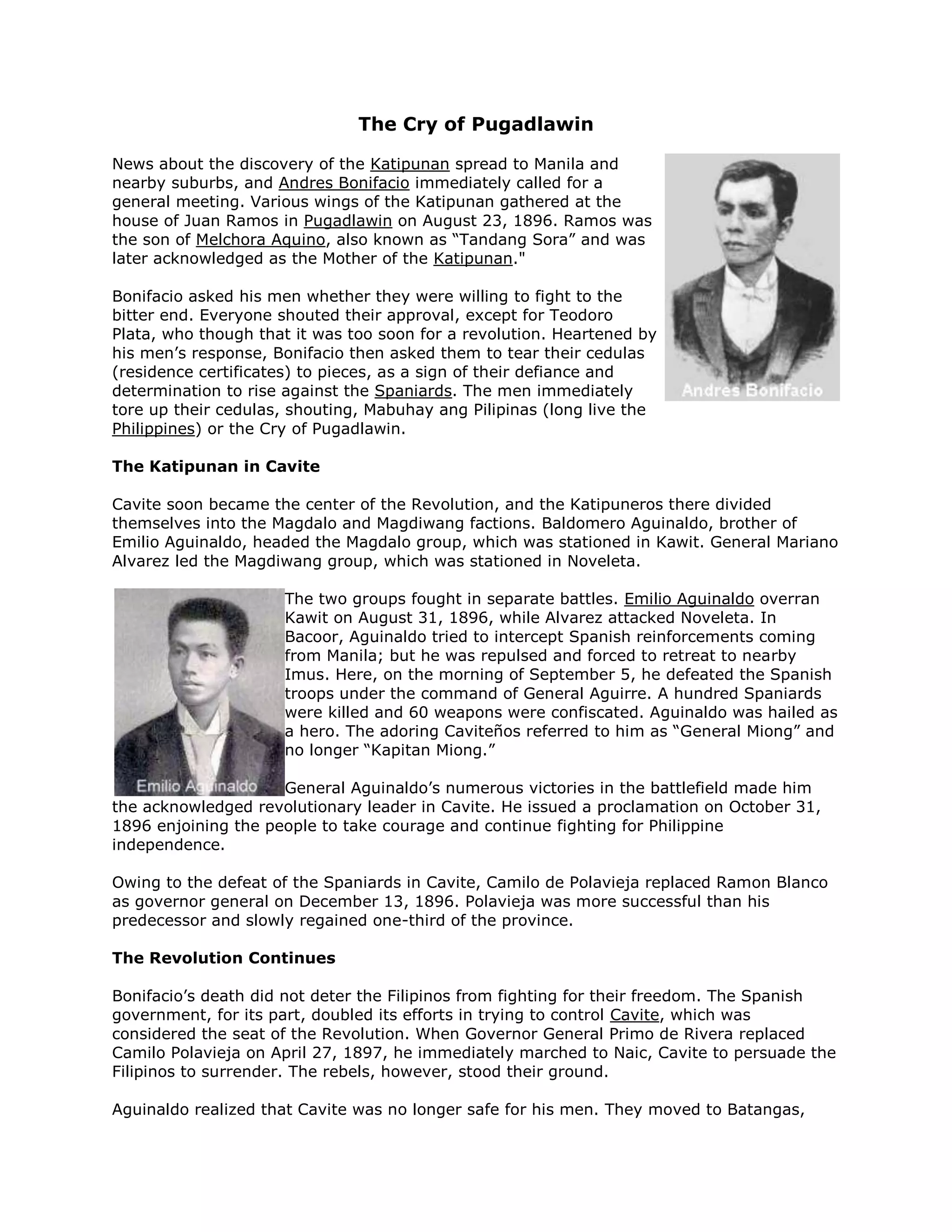 The cry of pugadlawin | DOCX