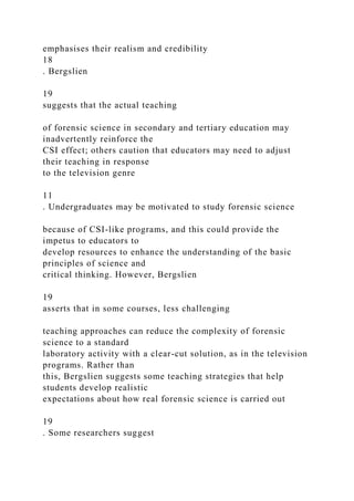 The CSI effect at university forensic science students’ telev.docx