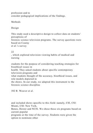 The CSI effect at university forensic science students’ telev.docx ...
