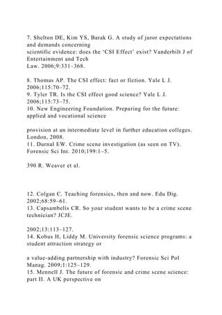 The CSI effect at university forensic science students’ telev.docx