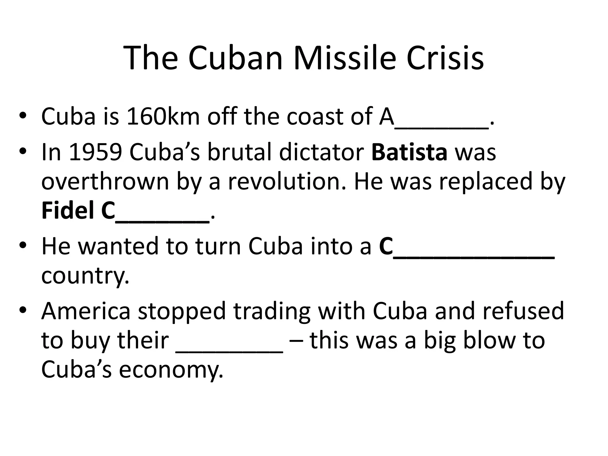 The cuban missile crisis junior cert | PPTX