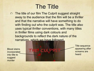 The culprit evaluation A2 Media | PPT