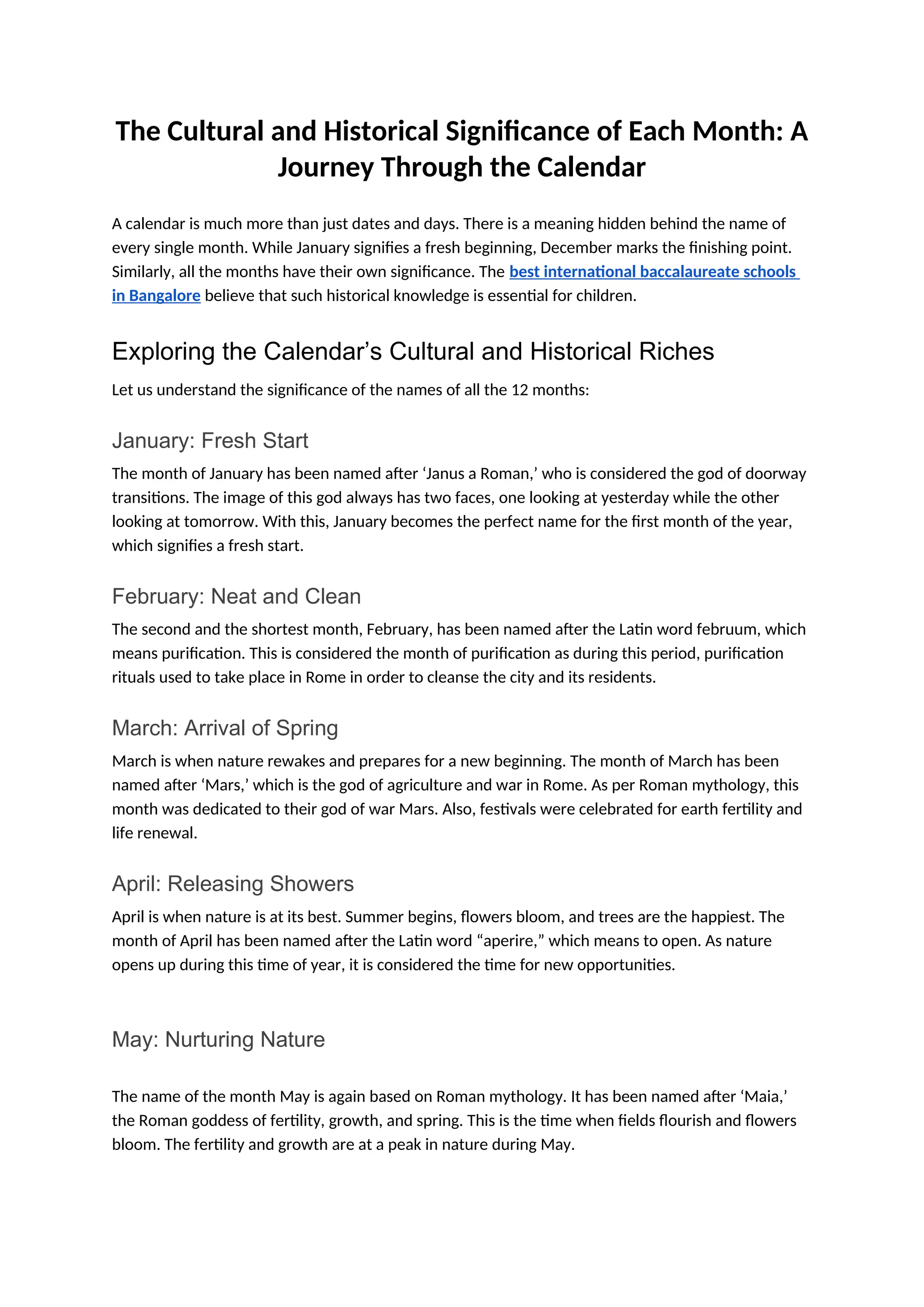 The Cultural and Historical Significance of Each Month: A Journey ...